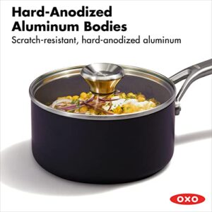 OXO Professional Hard Anodized PFAS-Free Nonstick, 10 Piece Cookware Pots and Pans Set, Induction, Diamond reinforced Coating, Dishwasher Safe, Oven Safe, Black