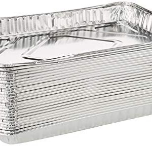 DCS Deals Pack Of 25 1/4-Size (Quarter) Sheet Cake Aluminum Foil Pan– Extra Sturdy and Durable – Great for Bake Sales, Events and Transporting Food - 12-3/4" x8-3/4 x 1-1/4"