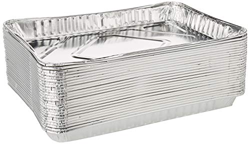 DCS Deals Pack Of 25 1/4-Size (Quarter) Sheet Cake Aluminum Foil Pan– Extra Sturdy and Durable – Great for Bake Sales, Events and Transporting Food - 12-3/4" x8-3/4 x 1-1/4"