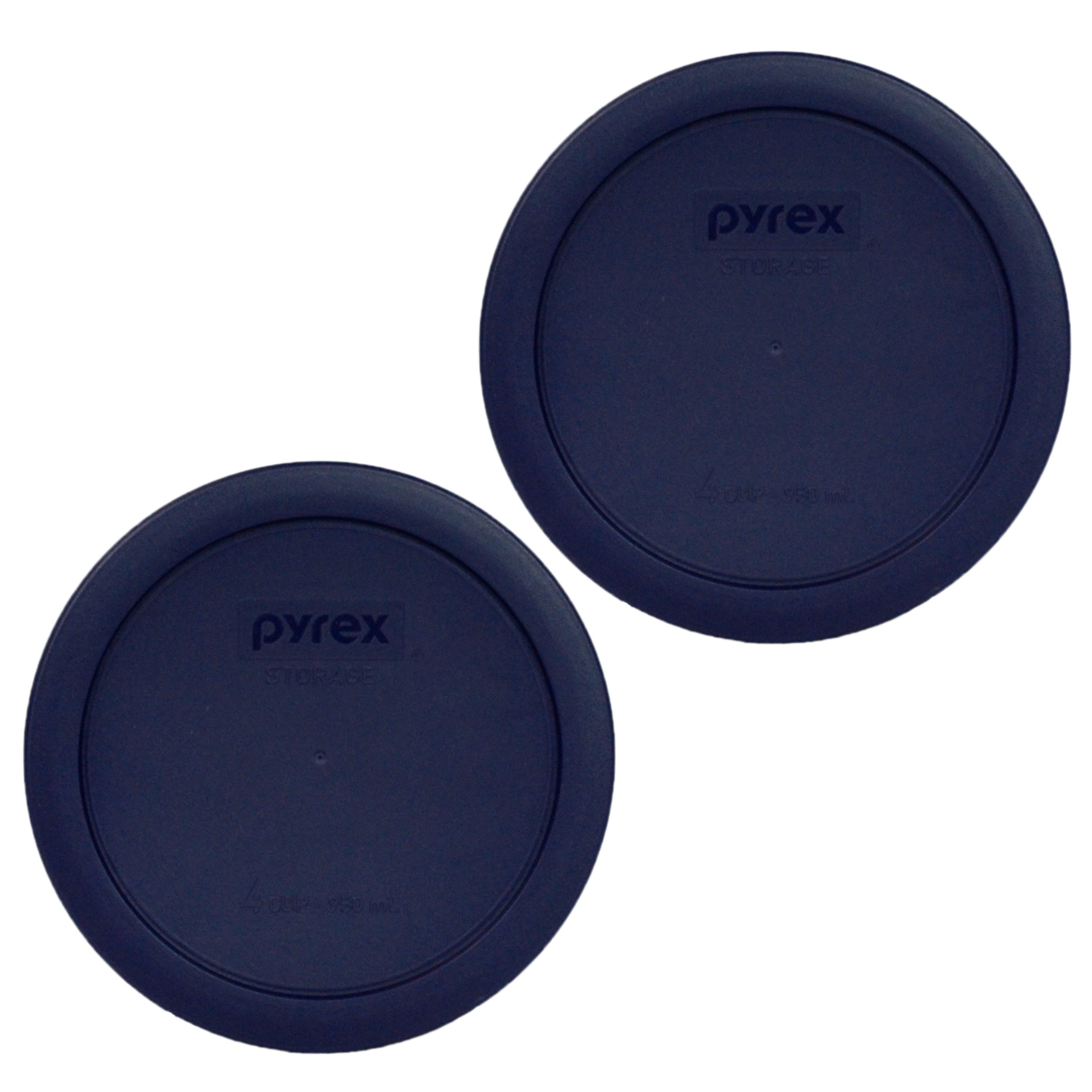 Pyrex 4 Cup Round Plastic Cover Navy Blue (2 Pack)