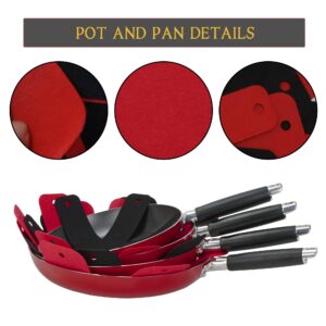 Savina Pot & Pan Protectors - Big Different Sizes (16" 15" 14" 12") - Set of 8 - Material Felt, Cookware Protectors, Keep Kitchenware of Scratches and Avoid Clatter, Divider Pads