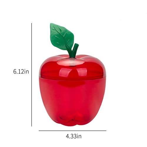 HANZE Large Red Apple Container, Apple Shaped Candy Toy Filling Containers Jar, Back To School Teacher Appreciation Gift, Wedding Party Ornaments Christmas Decorations Supplies Favors - 4 Pack