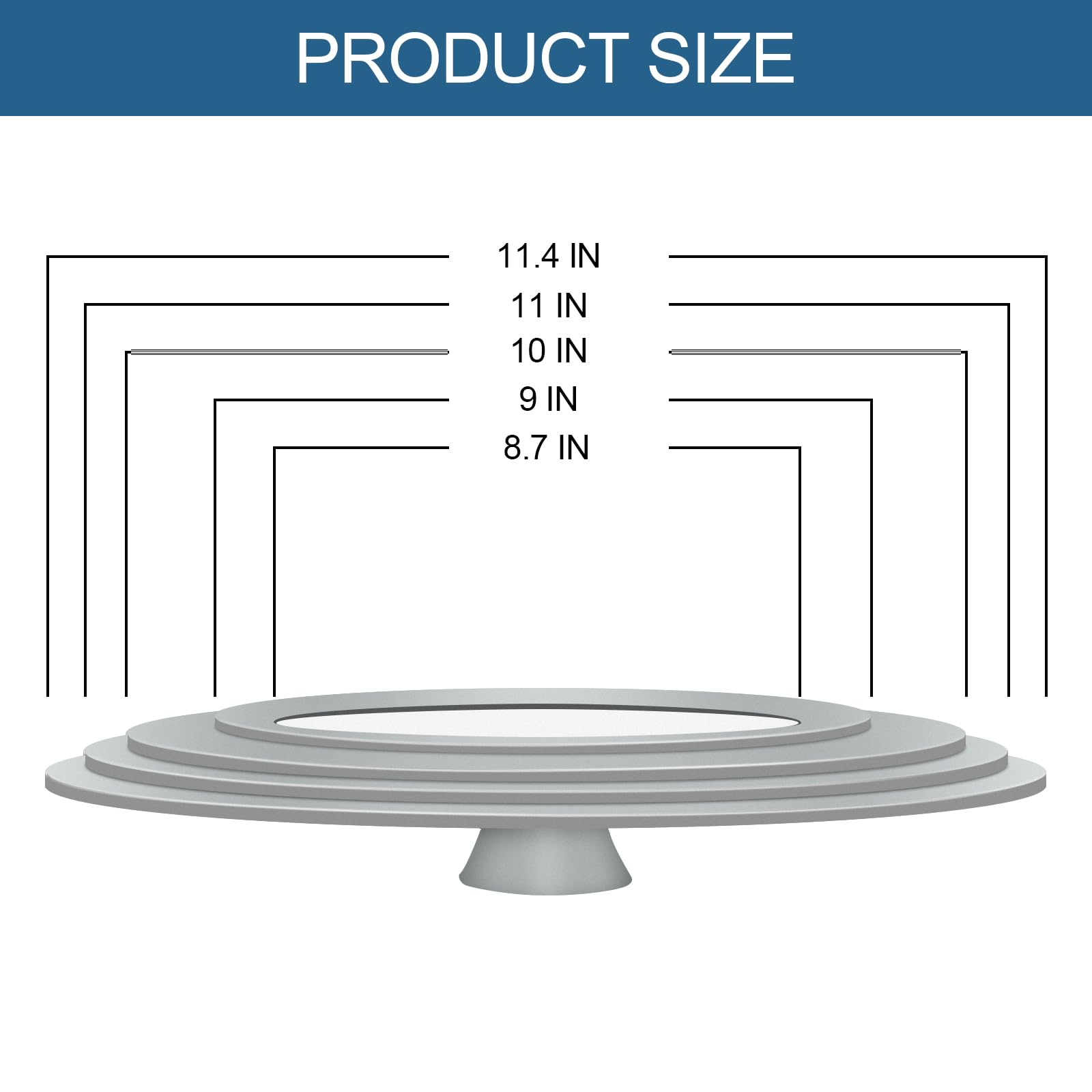 TOPULORS Universal Lid for Pots, Pans and Skillets, Tempered Glass with Silicone Rim Fits All 9 to 11 Inch Diameter Cookware, Frying Pan Cover, Replacement Lid, Dishwasher Safe, Grey