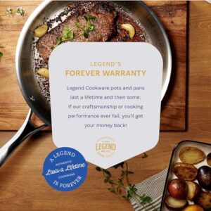 Legend 5 Ply 14 pc All Stainless Steel Heavy Pots & Pans Set | Professional Quality Cookware 5ply Clad Home Cooking & Commercial Kitchen Surface Induction Oven Safe | Non-Teflon PFOA, PTFE & PFOS Free