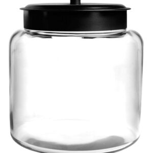 Anchor Hocking Montana 1.5 Gallon Glass Jar with Lid, Black Metal Lid