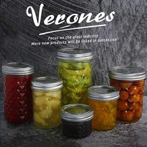 VERONES Mason Jars 12 OZ, Canning Jars Jelly Jars With Regular Lids, Ideal for Jam, Honey, Wedding Favors, Shower Favors, 20 PACK