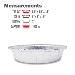 (40 Pack) Premium 8-Inch Round Foil Pans with Plastic Dome Lids l Heavy Duty l Disposable Aluminum Tin for Roasting, Baking, or Cooking