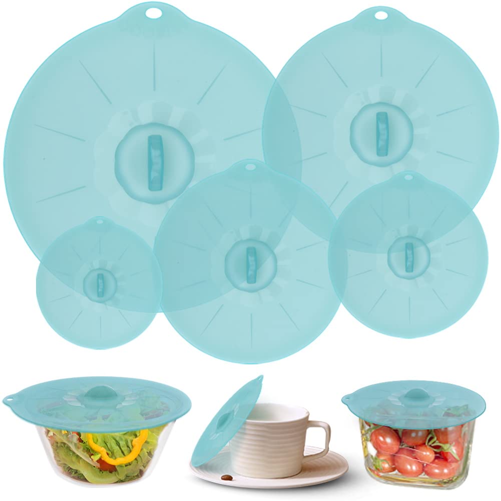 Silicone Lids for Food Storage - Silicone Bowl Covers BPA Free Silicone Suction Lids Silicone Microwave Cover Silicone Pot Covers for Cups Pots Pans Oven Fridge