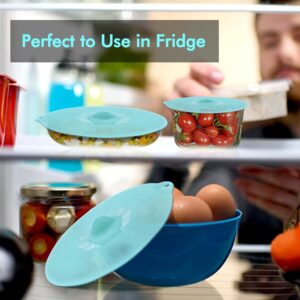 Silicone Lids for Food Storage - Silicone Bowl Covers BPA Free Silicone Suction Lids Silicone Microwave Cover Silicone Pot Covers for Cups Pots Pans Oven Fridge