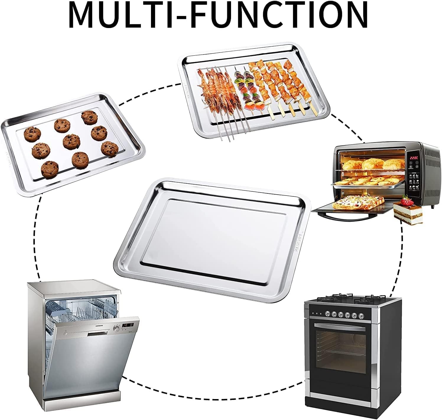 Ponliumer Stainless Steel Baking Tray Pan Compatible with Cuisinart Toaster Oven Tray,Suitable for Cuisinart Air Fryer TOA-060 and TOA-065.…