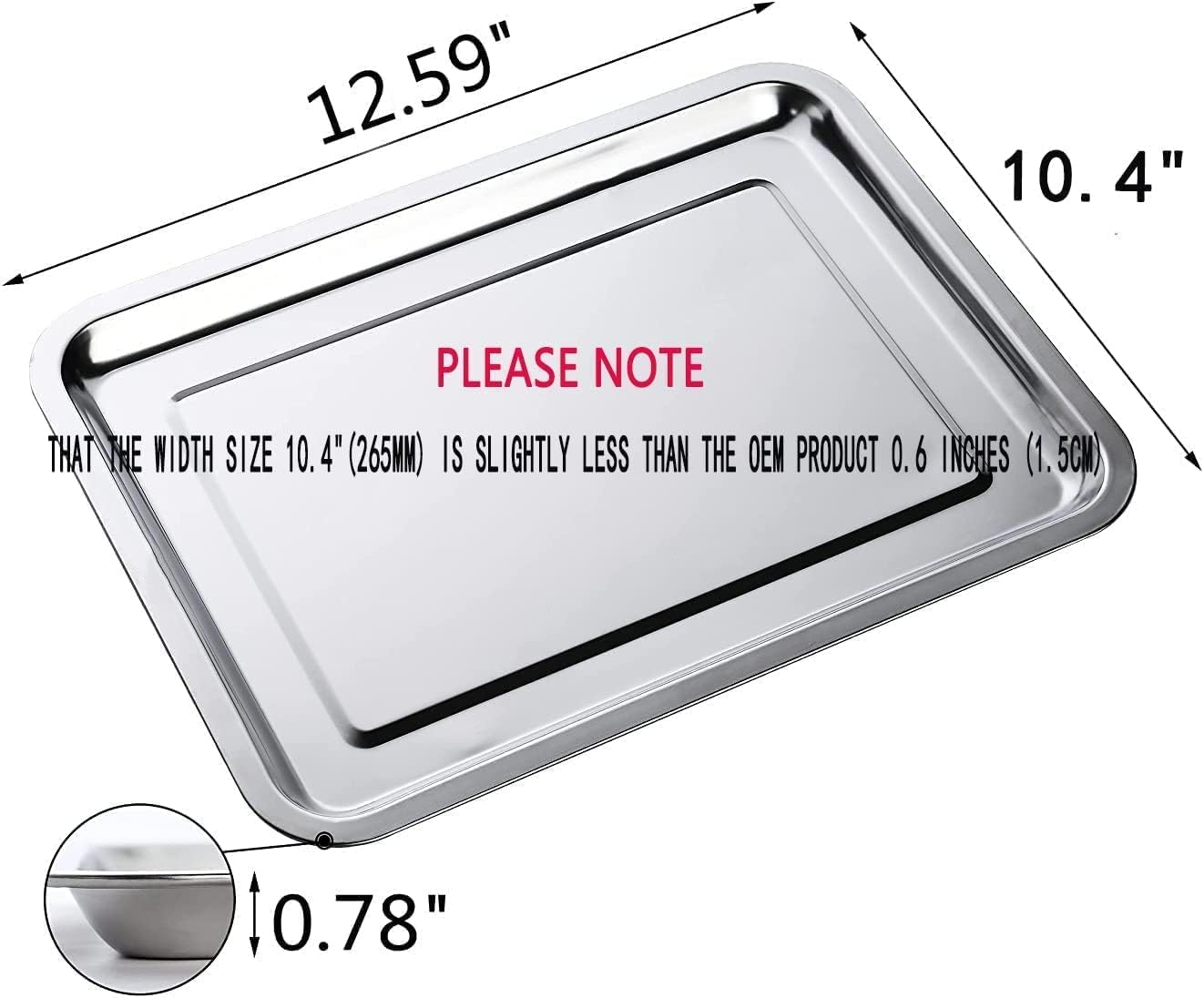 Ponliumer Stainless Steel Baking Tray Pan Compatible with Cuisinart Toaster Oven Tray,Suitable for Cuisinart Air Fryer TOA-060 and TOA-065.…