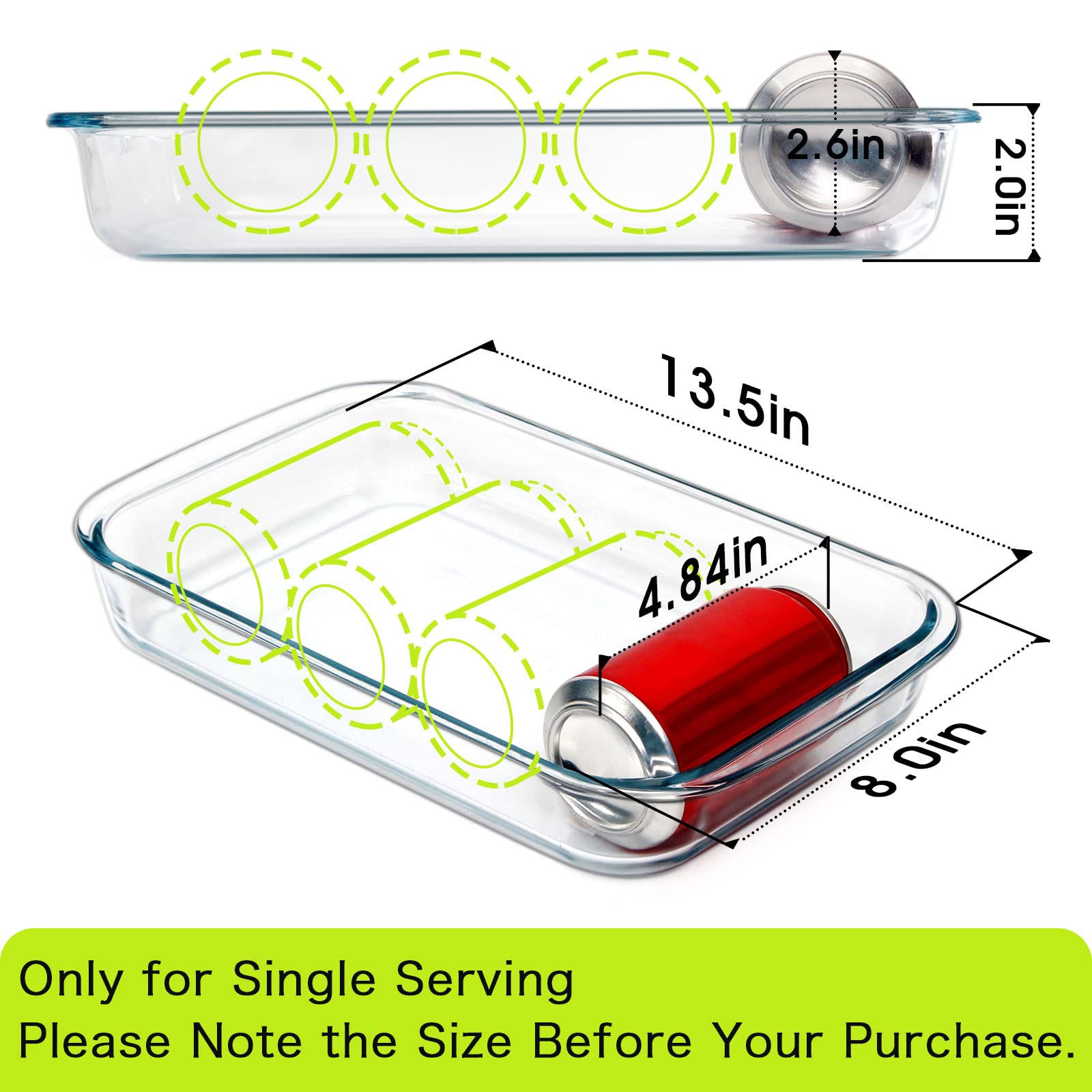 1 Liter Mini (5.5in x 8in) Glass Baking Dish for Oven, Single Serving Glass Pan for Cooking Small Glass Casserole Dish Rectangular Baking Pan Glass Oven Bakeware