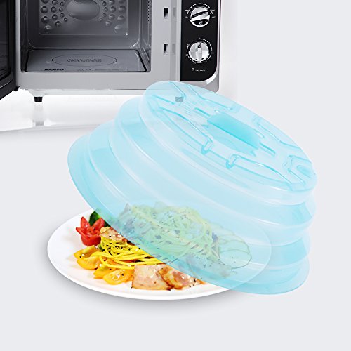 Kichwit Collapsible Silicone Microwave Plate Cover Splatter Guard, Dishwasher Safe & BPA Free, 11”