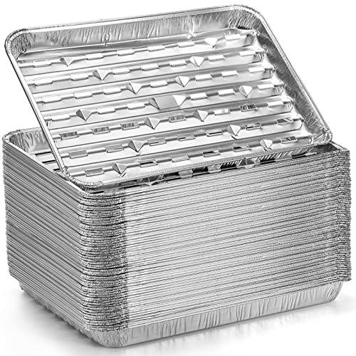 Yesland 30 Pack Disposable Aluminum Foil Pans - 13.4 x 9 x 1.1 Inch Food Containers, Aluminum Sheet Pans for Cooking, Baking, Heating, Storing, Meal Prep, Takeout