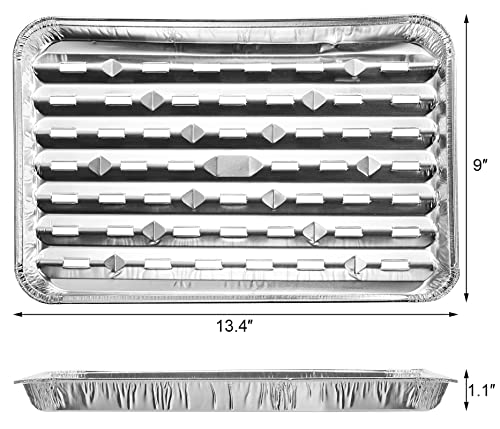 Yesland 30 Pack Disposable Aluminum Foil Pans - 13.4 x 9 x 1.1 Inch Food Containers, Aluminum Sheet Pans for Cooking, Baking, Heating, Storing, Meal Prep, Takeout