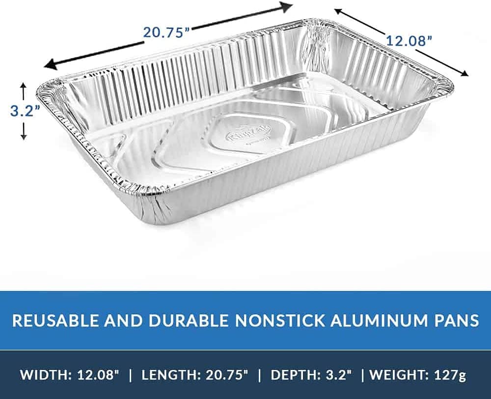 Aluminum Pans Full Size, Large Disposable Roasting & Baking Pan, 21"x13" Deep Foil Pans (50 Pack) Extra Heavy Duty Chafing Trays for Hotels, Restaurants, Caterers, Steam Table, Buffets & Bakeware