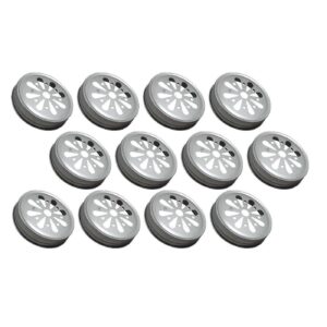 sunshine mason co. daisy flower cut mason jar lids 12 pieces, silver