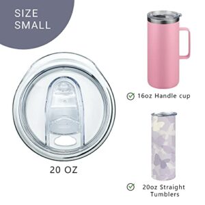 AiHeart 20oz Skinny Tumbler Replacement Lids 2 Pack,Spill Proof Splash Resistant Silicone Sliding Covers,Straw Friendly, BPA Free (20OZ)