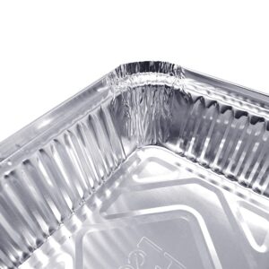 (120 Pack) Premium 2.5-LB Takeout Pans with Lids - 8.6" x 6.1" x 2" l Heavy Duty Disposable Aluminum Foil for Catering Party Meal Prep Freezer Drip Pans BBQ Potluck Holidays