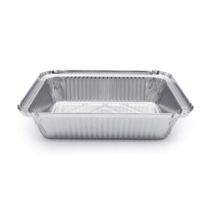 (120 Pack) Premium 2.5-LB Takeout Pans with Lids - 8.6" x 6.1" x 2" l Heavy Duty Disposable Aluminum Foil for Catering Party Meal Prep Freezer Drip Pans BBQ Potluck Holidays