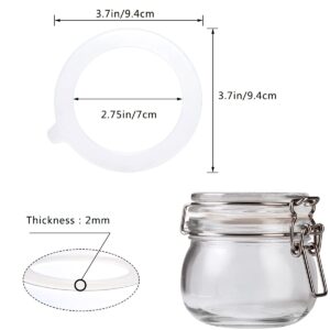 8 Pieces Silicone Jar Replacement Gasket, 3.75 Inch Sealing Rings for Glass Clip Top Jars, Leak-Proof Canning Silicone Fitting Seals(White)