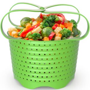 Avokado Silicone Steamer Basket for 6qt Instant Pot [3qt, 8qt avail], Ninja Foodi, Other Pressure Cookers - 100% Food Safe, BPA-Free, Dishwasher Safe Collapsible Vegetable Steamer Basket & Strainer