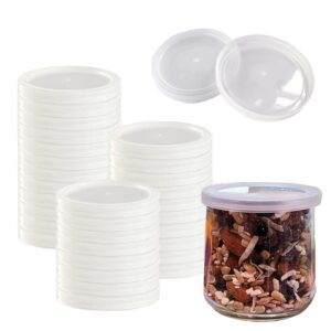 nramoos 30 pcs lids for oui yogurt jar -clear plastic oui yogurt jar lids reusable storage replacement lids compatible with oui yogurt jars