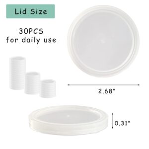 NRAMOOS 30 Pcs Lids for OUI Yogurt Jar -Clear Plastic OUI Yogurt Jar Lids Reusable Storage Replacement Lids Compatible with Oui Yogurt Jars