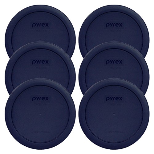 Pyrex Blue 4 Cup Round Plastic Cover - 6-Pack