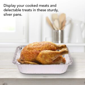 Aluminum Pans 9x13 Disposable Foil Baking Pans (100 Pack) - Half Size Steam Table Deep Pans - Tin Foil Pans Great for Cooking, Heating, Storing, Prepping Food