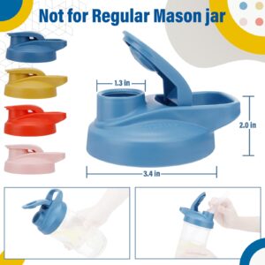 LIVEBAY Mason Jar Flip Cap Lid with Airtight, Leak-Proof Seal and Easy Pour Spout Wide Mouth 4 Colors (Jar Not Included)