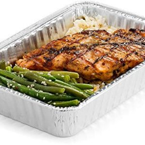 DecorRack 14 2.25 Lb Aluminum Pan with Dome Lid, Heavy Duty Rectangular Tin Foil Pans, Perfect for Reheating, Baking, Roasting, Meal Prep, To-Go Containers, Environmentally Friendly (Pack of 14)