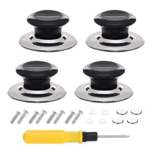 4 pcs pot lid knobs, universal pot lid top replacement knobs, kitchen cookware universal replacement pan lid holding handles for rival crockpot casserole glass saucepan kettle - heat resistant