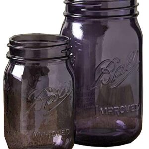 Ball Jar with Lid and Band - Pick Your Size and Color (Purple, Wide Mouth Quart - 32 oz.)