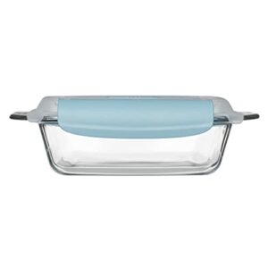 Anchor Hocking 8 Inch Square Cake Dish with TrueLock Locking Lid Bakeware, Clear