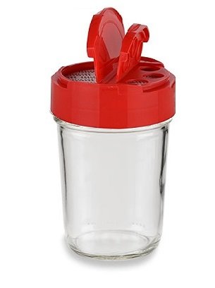 Nakpunar 6 pcs Red Shaker & Pour Spice Caps for Mason Jars with Hot Freshness Seal Lid