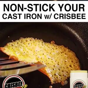 Crisbee Puck® Cast Iron and Carbon Steel Seasoning - Family Made in USA - The Cast Iron Seasoning Oil & Conditioner Preferred by Experts - Maintain a Cleaner Non-Stick Skillet