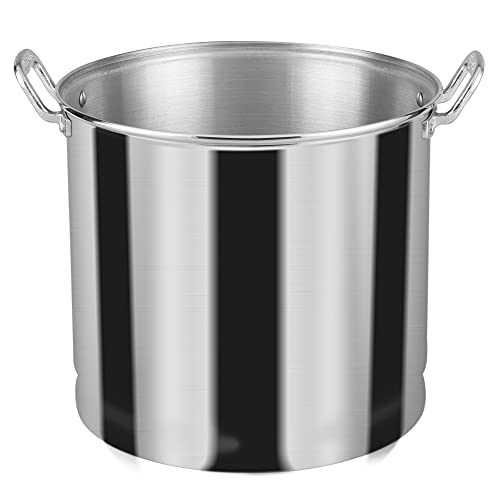 Vasconia 27.5-Quart Steamer Pot (Aluminum) with Tray & Glass Lid, For Most Stoves - (Hand-Wash only) Large Stock Pot for Tamales, Steaming, Boiling & Frying - Makes Seafood, Pasta, Vegetables & More