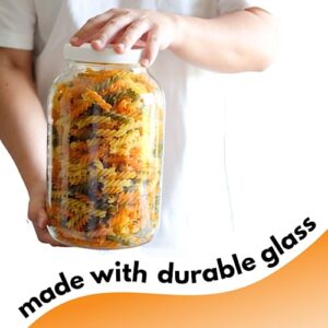 One gallon Wide Mouth Glass Jar with Lid-Set of 4