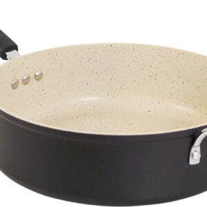 Ozeri All-In- One Stone Saucepan and Cooking Pot 100% APEO, GenX, PFBS, PFOS, PFOA, NMP and NEP-Free German-Made Coating, 5 L (5.3 Quart), Lava Black