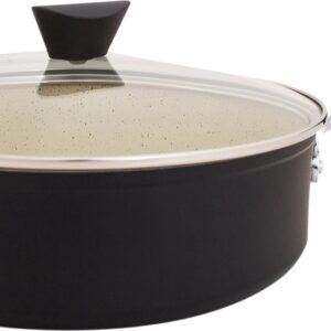 Ozeri All-In- One Stone Saucepan and Cooking Pot 100% APEO, GenX, PFBS, PFOS, PFOA, NMP and NEP-Free German-Made Coating, 5 L (5.3 Quart), Lava Black