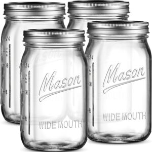 SEWANTA Wide Mouth Mason Jars 32 oz. (26) (12)