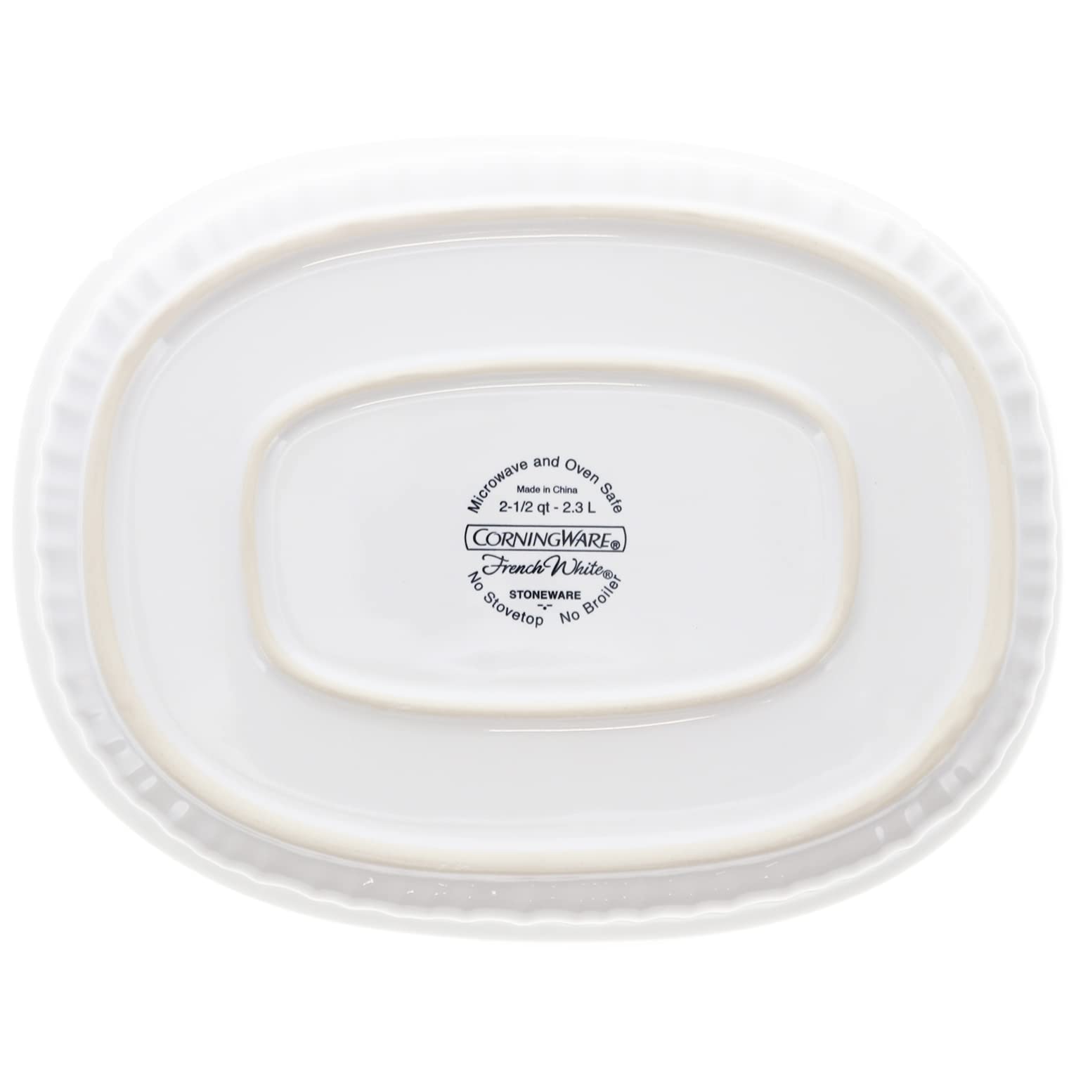 CorningWare French White 1.5 Quart Oval Casserole Bundle: 1.5 Oval with Plastic Lid