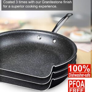 Granitestone Original 5-Piece Nonstick Cookware Set, Scratch-Resistant Pots and Pans, Granite-coated Anodized Aluminum, Dishwasher-Safe, PFOA-Free Kitchenware As Seen On TV