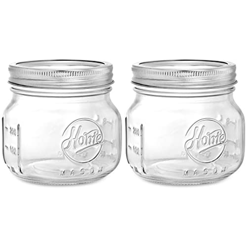 Tebery 12 Pack Wide Mouth Home Glass Mason Jars with Airtight Lids and Bands, 16Oz Canning Glass Jars for Canning, Fermenting, Pickling, Decor