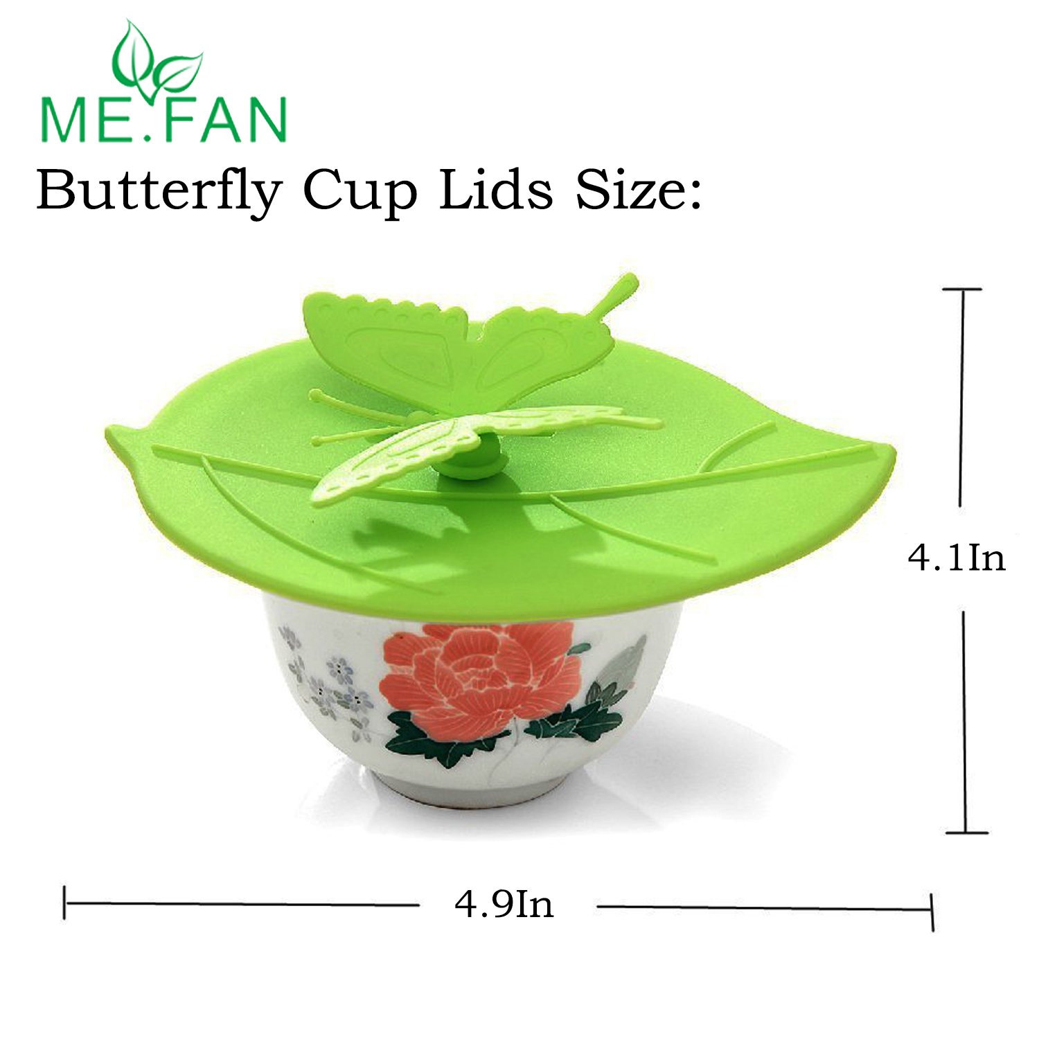 Silicone Cup Lids - Creative Butterfly Mug Cover From ME.FAN - Anti-dust Airtight Seal Silicone Drink Cup Lids - Hot Cup Lids 6 Set In Bright Colors