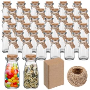 48 pcs 3.4 oz mini yogurt jars small glass bottles with cork lids mini milk potion bottles glass pudding jars for party favors wedding decor diy gift baby shower