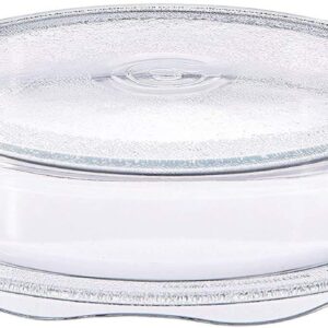 Cuchina Safe 2-in-1 Cover ‘n Cook Vented Glass Microwave Plate Cover and Baking Dish; Easy to Grip for Baking and Serving