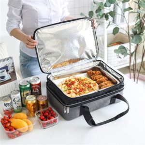 Lunch Bag Insulated Thermal Food Carrier,Insulated Double Casserole Carrier, 9"x13" Baking Dish Carrier, Padded Lasagna Holder, Expandable Hot And Cold Thermal Tote Bag, Casserole Dishes Travel Bag