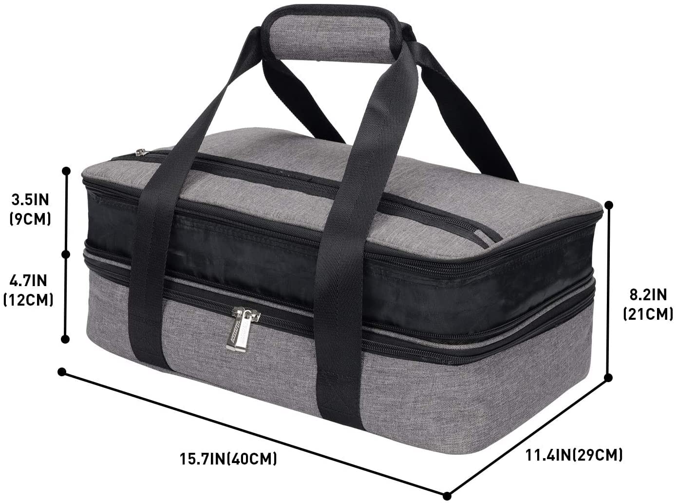 Lunch Bag Insulated Thermal Food Carrier,Insulated Double Casserole Carrier, 9"x13" Baking Dish Carrier, Padded Lasagna Holder, Expandable Hot And Cold Thermal Tote Bag, Casserole Dishes Travel Bag